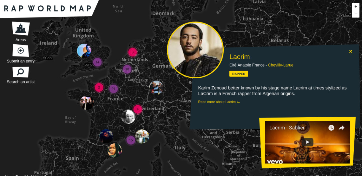 L'Atlas interactif qui répertorie les rappeurs du monde entier - Clique.tv